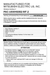 Mitsubishi electric PAC-USWHS002-WF-2 Manuals | ManualsLib