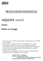 Sharp Aquos Sense3 SHV45 Manuals | ManualsLib