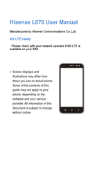 Hisense L675 Manuals | ManualsLib