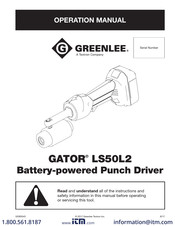 Textron Greenlee GATOR LS50L11B Manuals | ManualsLib