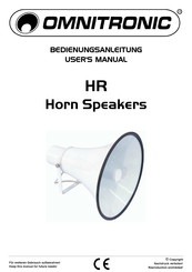 Omnitronic HR-20 Manuals | ManualsLib