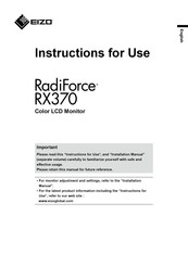 Eizo RadiForce RX370 Manuals | ManualsLib