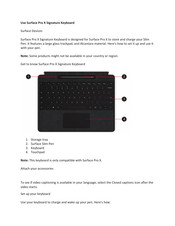 Microsoft Surface Pro Signature Keyboard Manuals | ManualsLib