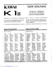 Kawai K1M Manuals | ManualsLib