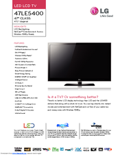 Lg 47LE5400 Manuals | ManualsLib