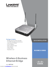 Linksys WET200 - Wireless-G Business Ethernet Bridge Manuals | ManualsLib