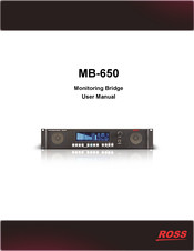 Ross MB-650 Manuals | ManualsLib