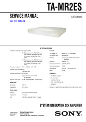 Sony TAM-R2ES Manuals | ManualsLib