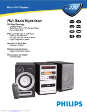 User Manuals: Philips MC-220 Audio System