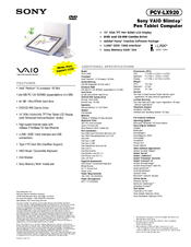 Sony PCV-LX920 - Vaio Slimtop Computer Manuals | ManualsLib
