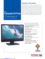Optiquest Q171WB - Optiquest - 17" LCD Monitor Manuals | ManualsLib
