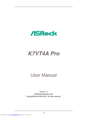 Asrock K7VT4A PRO Manuals | ManualsLib