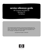 Hp Compaq dx2200 MT Series Manuals | ManualsLib