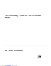 Hp dx2250 - Microtower PC Manuals | ManualsLib