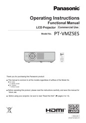 Panasonic PT-VMZ5ES Manuals | ManualsLib
