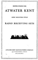 Atwater kent 10 Manuals | ManualsLib