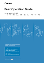 Canon imageCLASS MF4890dw Manuals | ManualsLib